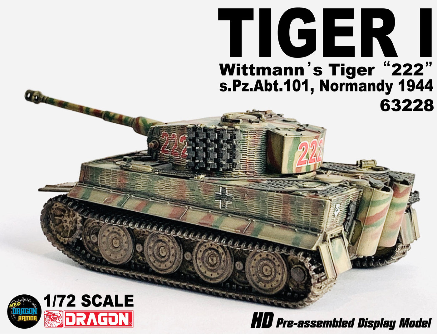 63228 - 1/72 Tiger I Wittmann's Tiger "222" s.Pz.Abt.101, Normandy 194 ...