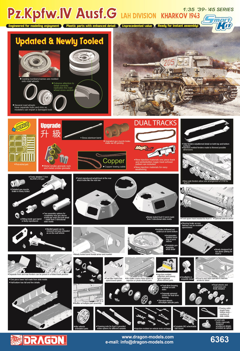 1/35 Pz.Kpfw.IV Ausf.G LAH Division Kharkov 1943 – Cyber Hobby
