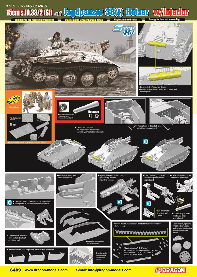 1/35 15cm s.IG.33/2 (Sf) auf Jagdpanzer 38(t) Hetzer (with Interior ...