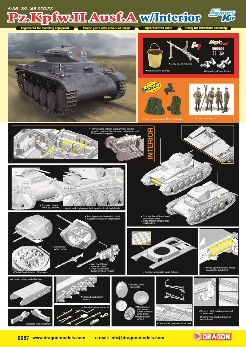 1/35 Pz.Kpfw.II Ausf.A w/Interior – Cyber Hobby