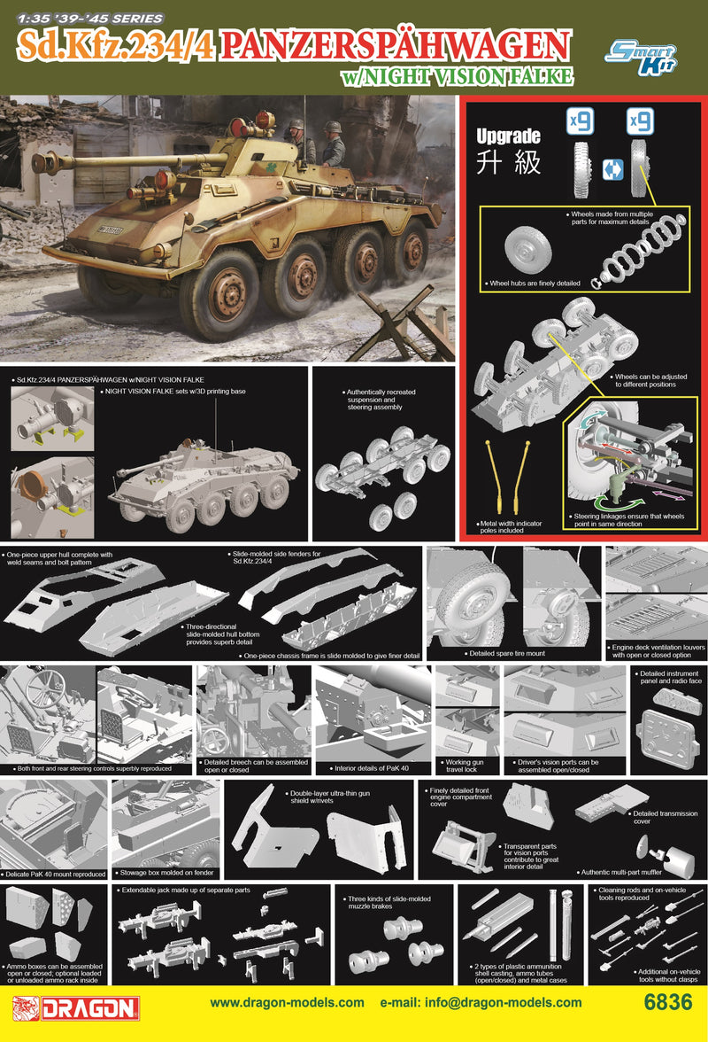 1/35 Sd.Kfz.234/4 Panzerspähwagen w/Night Vision Falke – Cyber Hobby