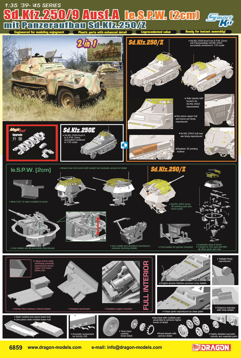 1/35 Sd.Kfz.250/9 le.s.P.W. (2cm) mit Panzeraufbau Sd.Kfz.250/Z – Cyber ...