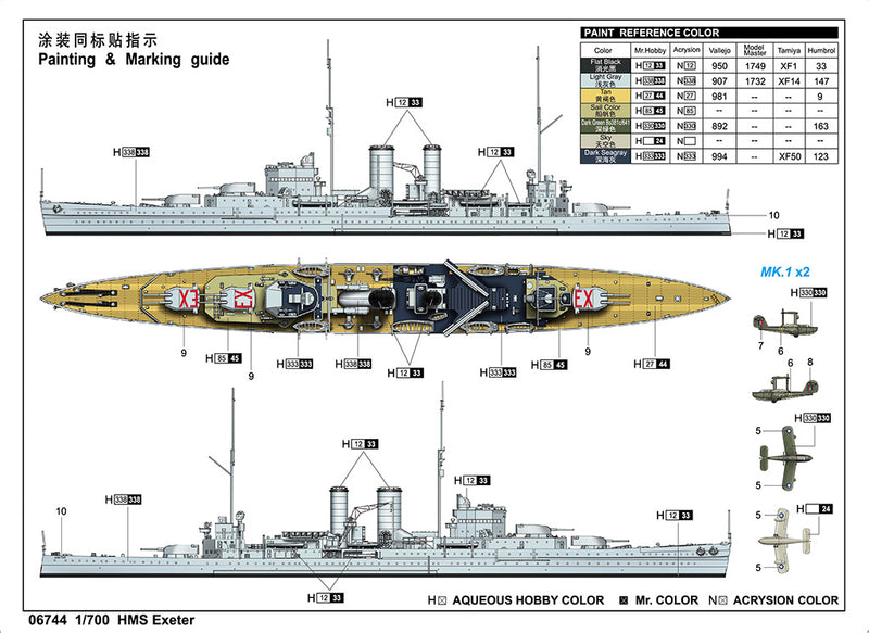 1/700 HMS Exeter – Cyber Hobby