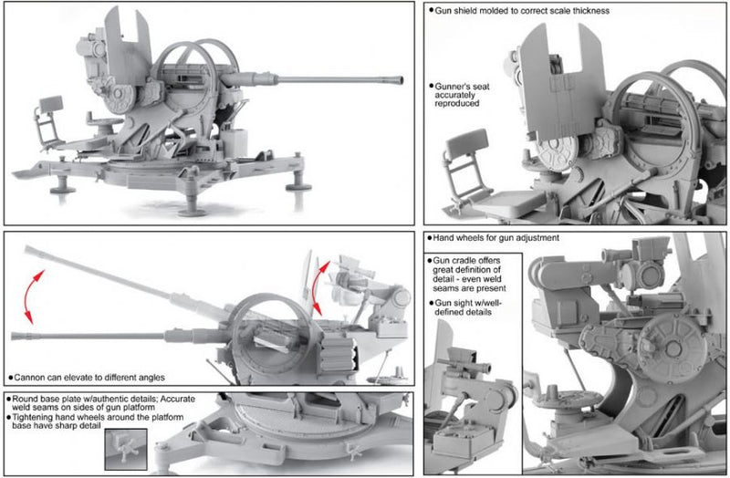 1/6 2cm Flak 38 Late Production – Cyber Hobby
