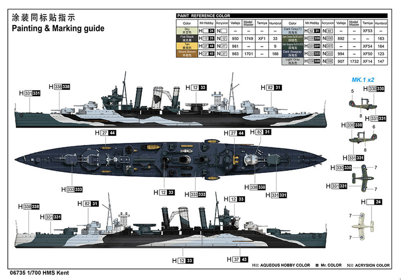 1/700 HMS Kent – Cyber Hobby